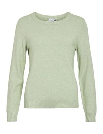 Vila Viril Noos Haut tricot&eacute; &agrave; col Rond L/S, Vert fum&eacute;, S