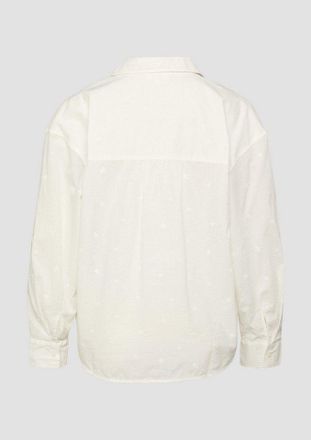 s.Oliver Langarmbluse Bluse Bestickte Baumwollbluse mit Turn-up