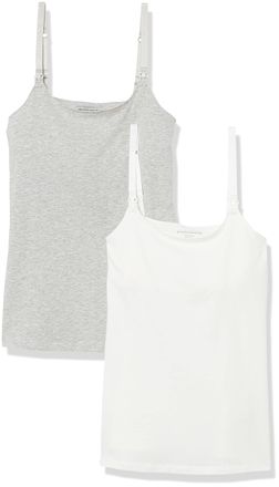 Amazon Essentials Womens Maternity Nursing Friendly Camisole 2-Pack Light Grey Heather, X-Small
