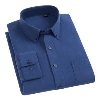Generic Chemise Oxford thermique for hommes, chemise habill&eacute;e d&eacute;contract&eacute;e &agrave; manches longues doubl&eacute;e de flanelle, chemise boutonn&eacute;e d&eacute;contract&eacute;e daffaires &eacute;pa
