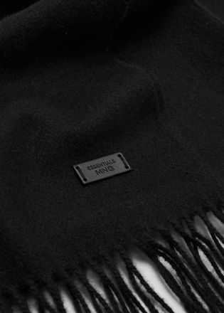 Mango &Eacute;charpe unie &agrave; franges noir - Homme - Taille unique - MANGO MAN