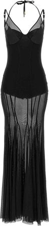 Elisabetta Franchi Knielanges Kleid - Schwarz