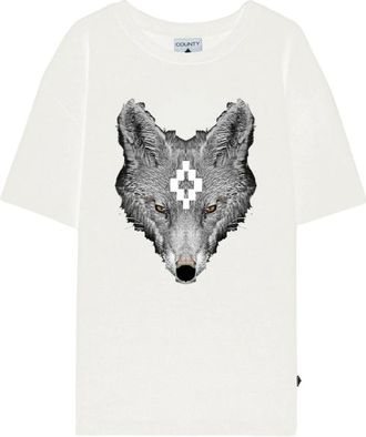 Marcelo Burlon Homme, Tops, Blanc, Taille: L Jersey T-Shirt