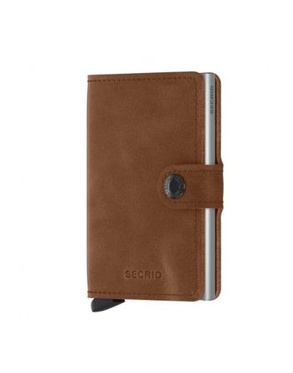 Secrid Kartenetui Miniwallet mit RFID-Schutz in der Farbe Cognac-Silver in der Gr&ouml;&szlig;e 6,5x10,2x2,1 cm, MV-Cognac-Silver