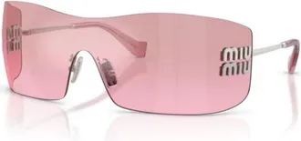 Miu Miu Eyewear MUB53S Pink Tinted Shield Sunglasses - Pink
