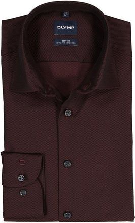 Olymp Herren Hemden rot Baumwoll-Stretch