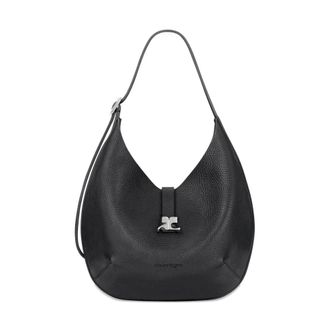 Courr&egrave;ges Femme, Sacs, Noir, Taille: ONE Size Sac bandouli&egrave;re &agrave; boucle logo