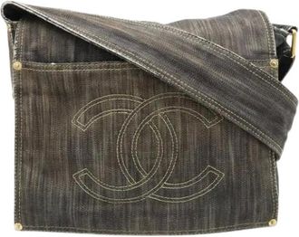 Chanel Sac bandouli&egrave;re en denim Pre-owned - Femme - Pre-owned - Gris - Taille: ONE Size