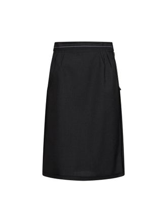 Maison Margiela Inside-Out Wool Skirt - Black