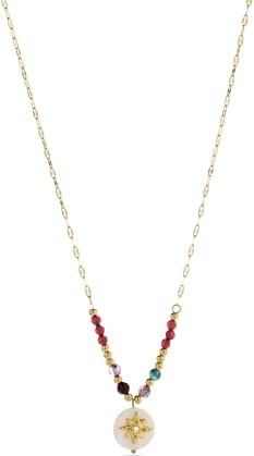 Luxenter Collier en nacre en or jaune 18 carats - Zador, ajustable, métal, nacre