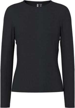 Pieces Pcsirene Ls Tee Noos, T-Shirt &Agrave; Manches Longues Femme, Noir (Black Black), 42 (Taille Fabricant: X-Large)