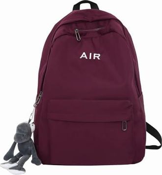 Generic Sac &agrave; dos &eacute;tudiant sac &agrave; dos grande capacit&eacute; avec joli pendentif en maille pour l&eacute;cole, Rouge, taille unique