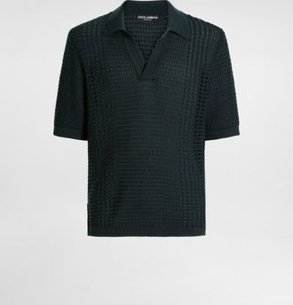 Dolce & Gabbana Wool Polo Shirt - Mann Strickwaren Green Xl