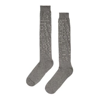 A Paper Kid unisex, Sous-v&ecirc;tements, Gris, Taille: ONE Size Calza In Cotone Mini Borchie