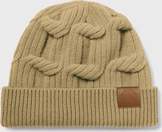 Stella McCartney Falabella Cable-Knit Beanie, Woman, Camel