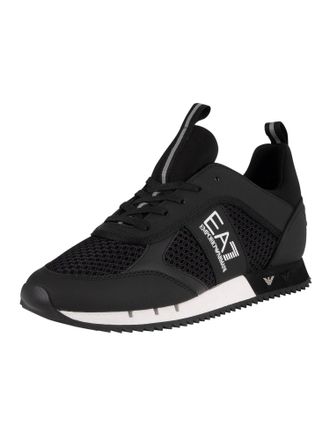 Emporio Armani Emporio Armani Mens X8X027 Mesh Trainers - Black/White - UK 11.5