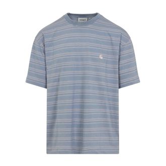 Carhartt Work in Progress Homme, Tops, Bleu, Taille: S Brodine T-Shirt