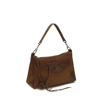 Balenciaga Le City Moto Shoulder Bag - Brown