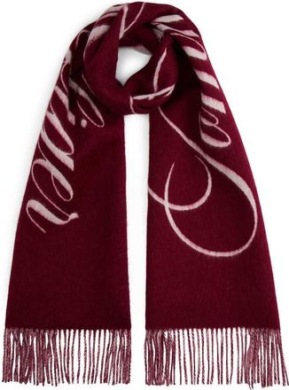 Tommy Hilfiger Écharpe à franges et inscription logo - Bordeaux-Rouge