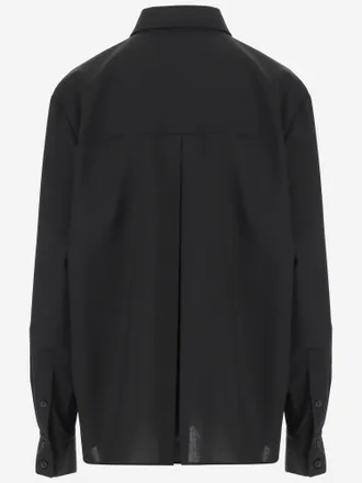 Khaite Womens Yatty Wool Top Shirt Black