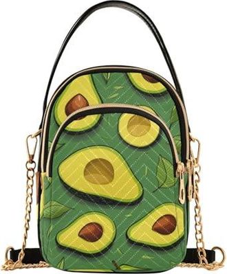 Mnsruu Sac à bandoulière pour femme, avocat, fruits et feuilles vertes, sac à main, petit sac à bandoulière avec sangle réglable