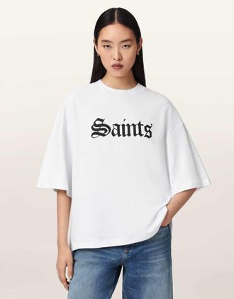 AllSaints Saint Amelie - T-Shirt in optischem Wei&szlig;
