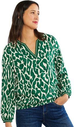 Street One Damen A343794 Langarmbluse, Dark Brisk Green, 38 EU