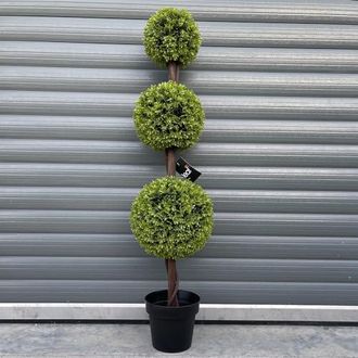 Leaf Künstliche Buchsbaumbäume, 120 cm, dreifache Kugel