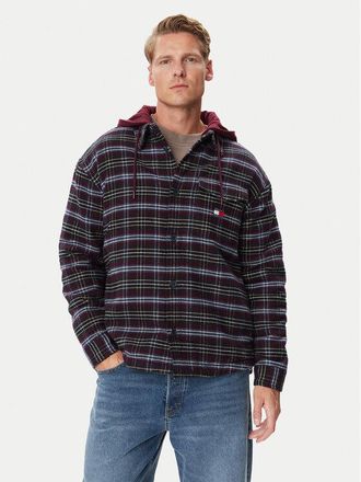 Tommy Jeans Hemdjacke DM0DM23521 Dunkelrot Relaxed Fit