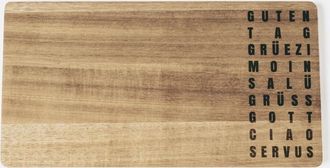 R&auml;der Brettchen Guten Tag mehrsprachig