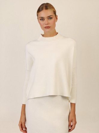 Apart Stehkragenpullover mit Stehkragen und Rippenstruktur