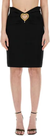 Moschino Heart-Patterned Skirt - Black