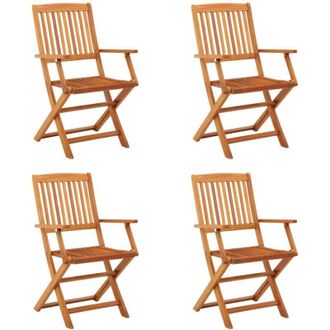 vidaXL Vidaxl - Chaises de jardin pliables 4 pcs Bois deucalyptus massif