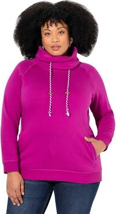 Ulla Popken Femme Jusquau 66 - Sweat-Shirt à col Montant, Pull à Manches Longues Raglan avec Finition Bords-côtes, Baie 66+ 713963827-66+