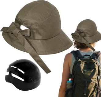 Generic Fahrradhelm f&uuml;r Damen und Erwachsene, tragbar, f&uuml;r Damen, mit Sonnenschutz - vielseitig, verstellbar, Unisex, gro&szlig;e Krempe, f&uuml;r Wandern, Angeln
