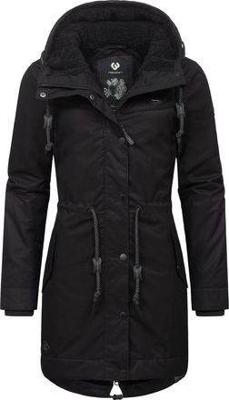 Ragwear Damen Langer Mantel warme Winterjacke mit Kapuze YM-Canny Black22 Gr. 6XL