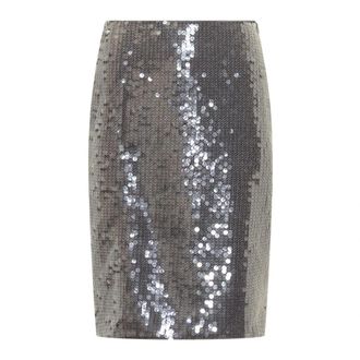Rotate Netz Pailletten Midirock - - Skirts - Damen - Grau - S