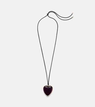 Jennifer Fisher Halskette aus Leder mit Quarz, 14kt vergoldet