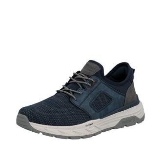 Rieker Slip-On Sneaker RIEKER, Herren, Gr. 40, dunkelblau, grau, Lederimitat, Textil, Schuhe, Slipper, Schlupfschuh, Halbschuh, Freizeitsneaker mit Gummizug