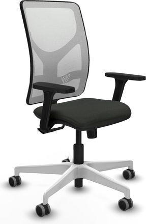 Piqueras y Crespo Schwarzer Drehstuhl, mit 3D-Armlehnen, h&ouml;henverstellbare Lendenwirbelst&uuml;tze, ausgestattet mit 3 Positionen und Schneideschaum, mit Rollen von 65 mm, P