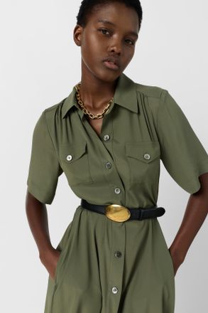 Gerard Darel Robe chemise longue - RAINA - Kaki moyen