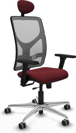 Piqueras y Crespo Arbeitsstuhl f&uuml;r viele Stunden, mit 3D-Armlehnen, h&ouml;henverstellbarer Lendenwirbelst&uuml;tze und festem Kopfteil, ausgestattet mit Syncro/Traslack und Schn