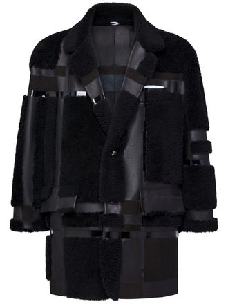 Thom Browne veste en peau de mouton retourn&eacute;e - Noir