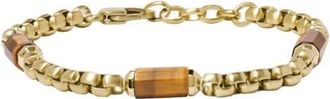 Fossil Bracelet homme All Stacked Up tiger eye brown, JF04570710, Or jaune