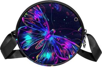 Generic Sac &agrave; bandouli&egrave;re rond pour femme, petit sac &agrave; bandouli&egrave;re avec fermeture &eacute;clair et bretelles r&eacute;glables style d&eacute;contract&eacute; pour femmes et filles
