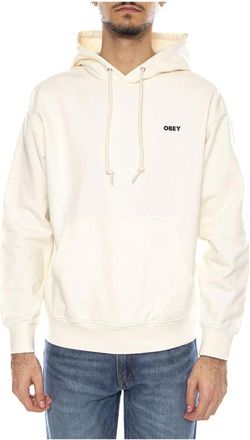 Obey Homme, Sweatshirts et sweats &agrave; capuche, Blanc, Taille: S Icon Stencil Flame Fleece