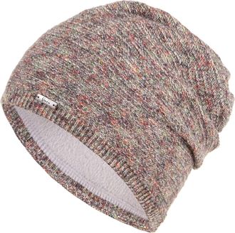 Faera Winterm&uuml;tze M&uuml;tze Damen meliert warm gef&uuml;ttert Fleece-Futter Winter Herbst M&uuml;tze Strickm&uuml;tze Beanie One-Size 56, Farbe:Grau