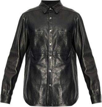 Rick Owens Homme, Vestes, Noir, Taille: L Chemise dext&eacute;rieur en cuir