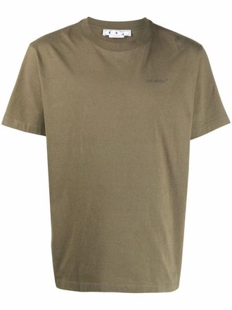Off-white t-shirt &agrave; logo imprim&eacute; - Vert