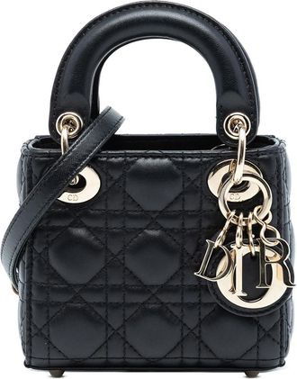 Dior Hobo Bags - Micro Lambskin Cannage Lady Dior - Gr. unisize - in Schwarz - f&uuml;r Damen